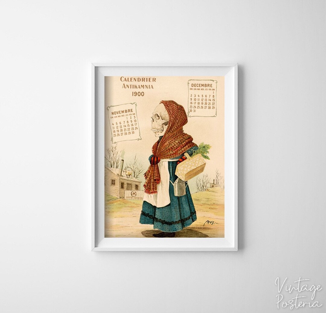 Antikamnia Medical Calendar November December Retro Poster, Retro ...