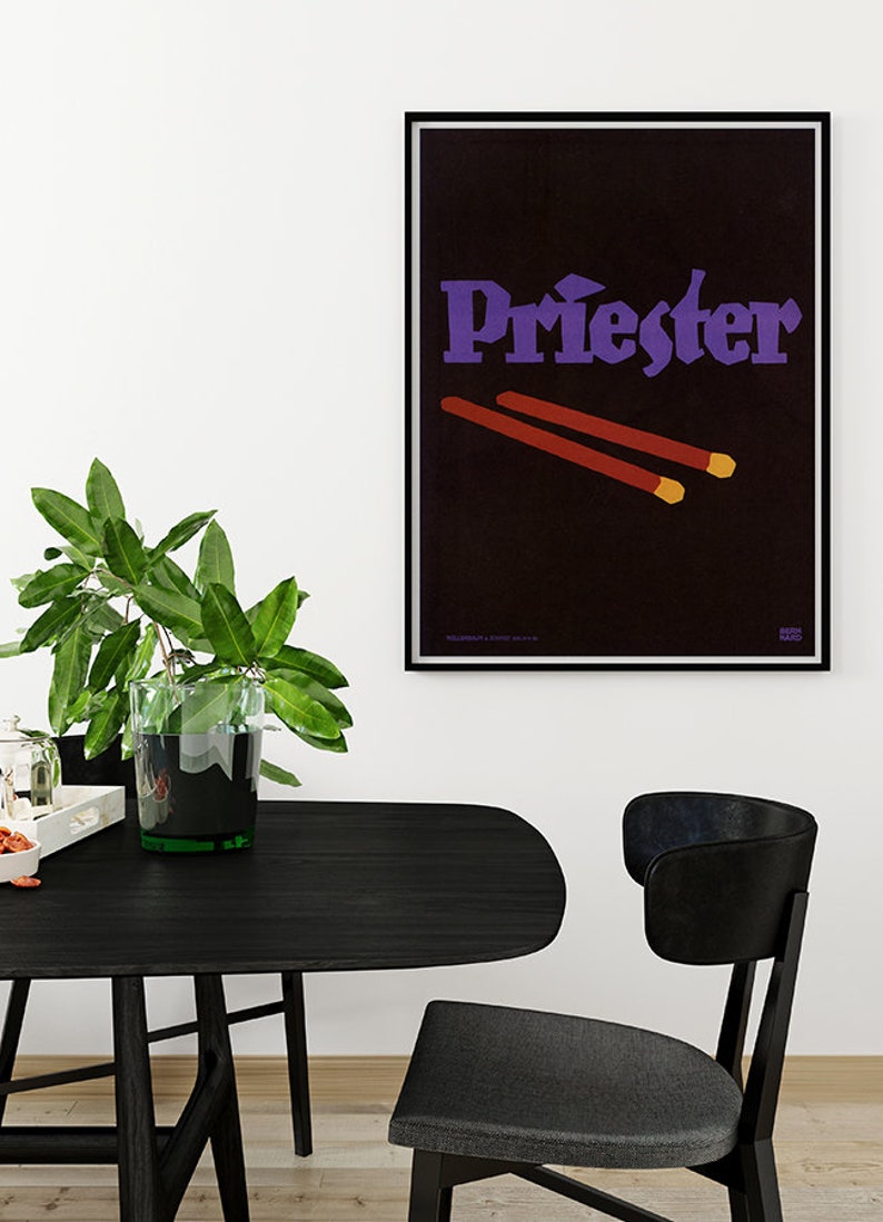 Priester advertising for match company Vintage Poster | Etsy