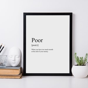 Poor Definition Print Modern Typography Print Modern Art Decor ...