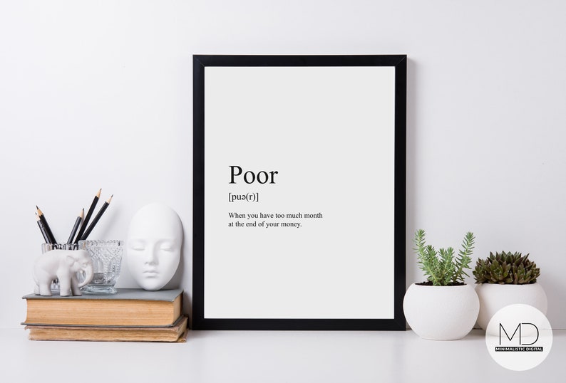 Poor Definition Print Modern Typography Print Modern Art | Etsy