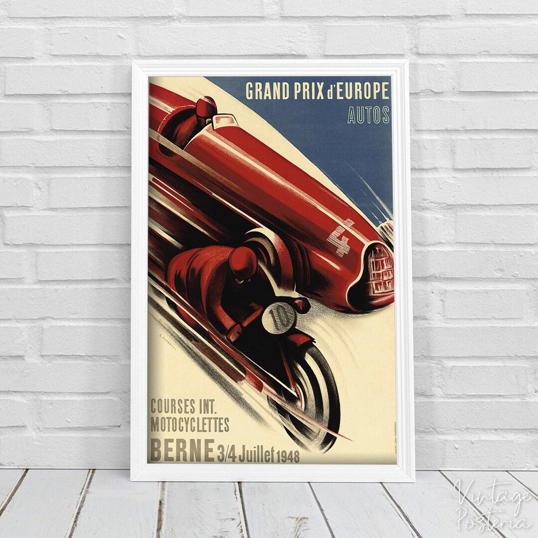 Retro Poster Grand Prix Europe Retro Poster, Aesthetic Wall Hangings ...