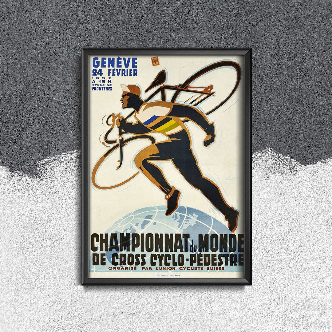 Championnat Du Monde De Cross Cyclo Pedestre Retro Poster, Retro ...