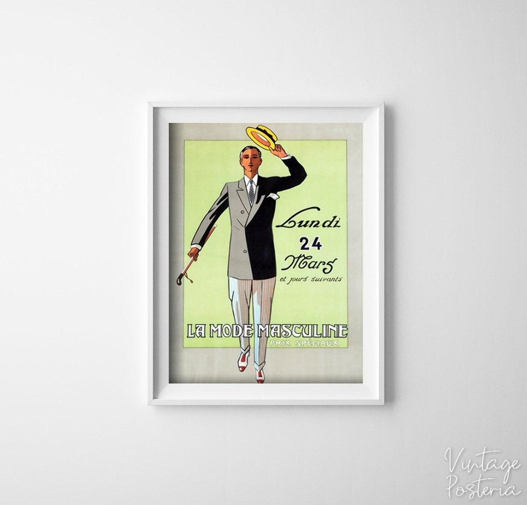 Men Fashion Poster Print Retro Poster, Wall Decor, Retro Make Up ...