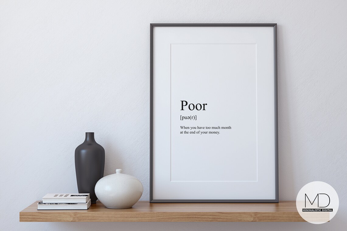 Poor Definition Print Modern Typography Print Modern Art | Etsy