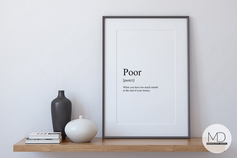 Poor Definition Print Modern Typography Print Modern Art | Etsy