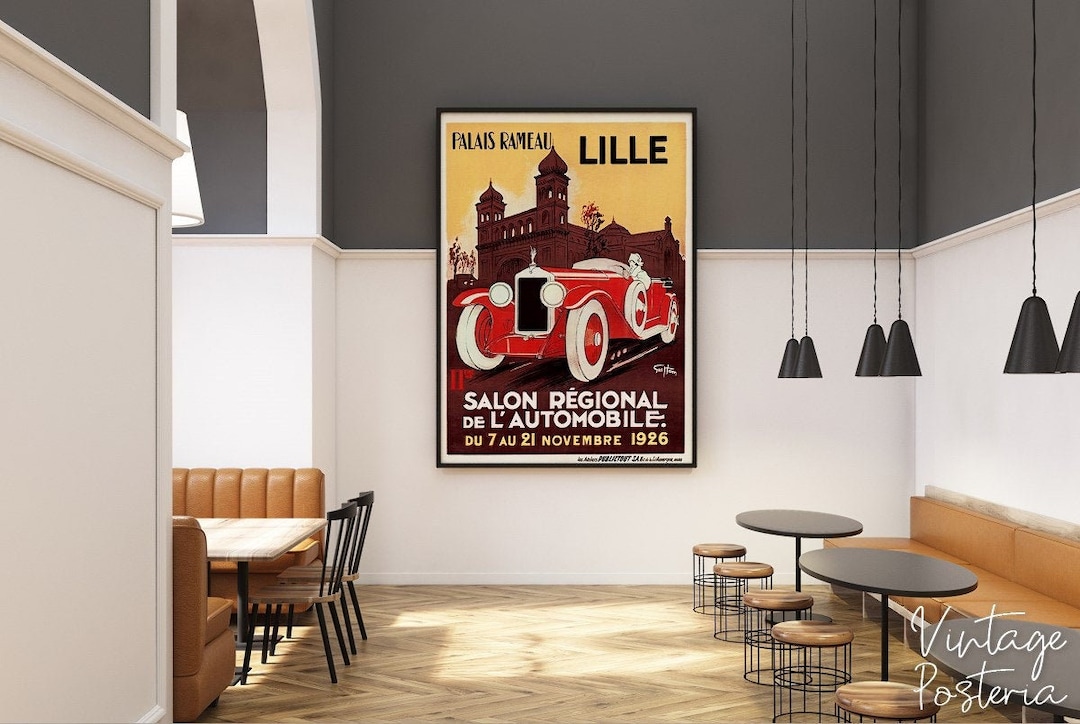 Retro French Car Lille Poster Retro Poster, Modern Posters, Car Show ...