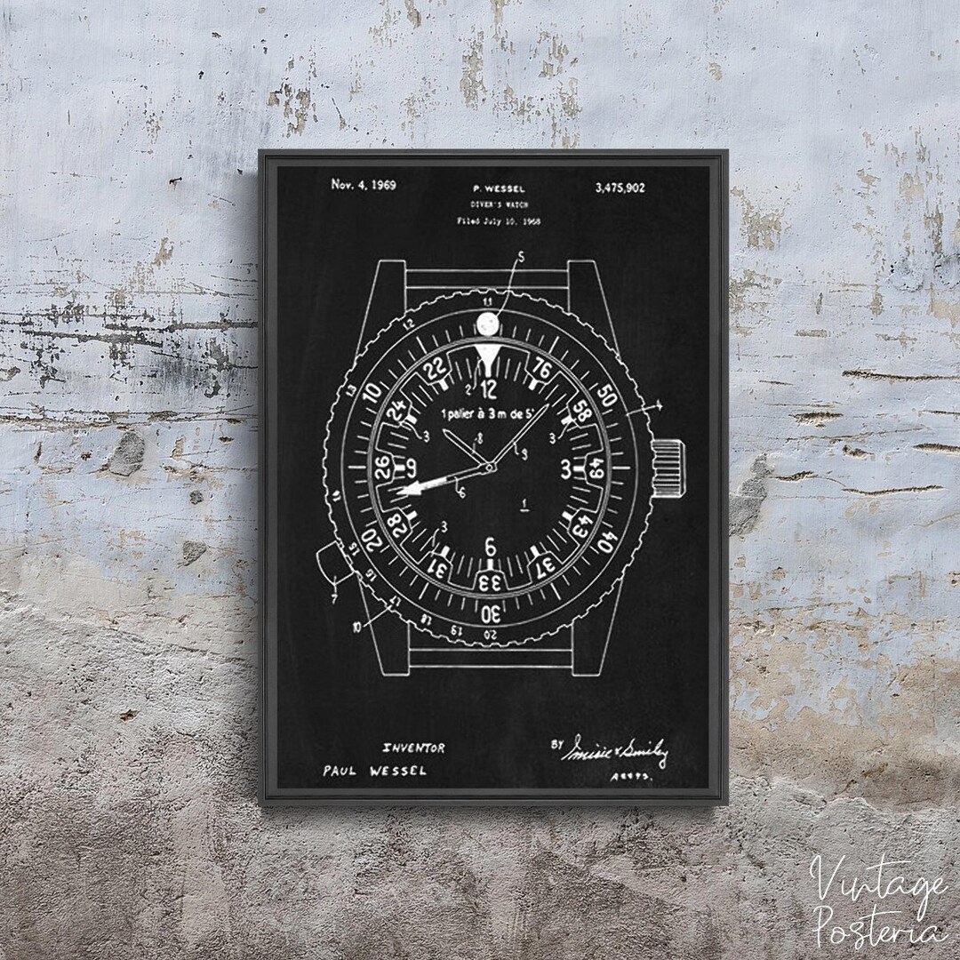 Rolex Patent Clock Wessel Retro Poster, Modern Posters, Airplanes ...