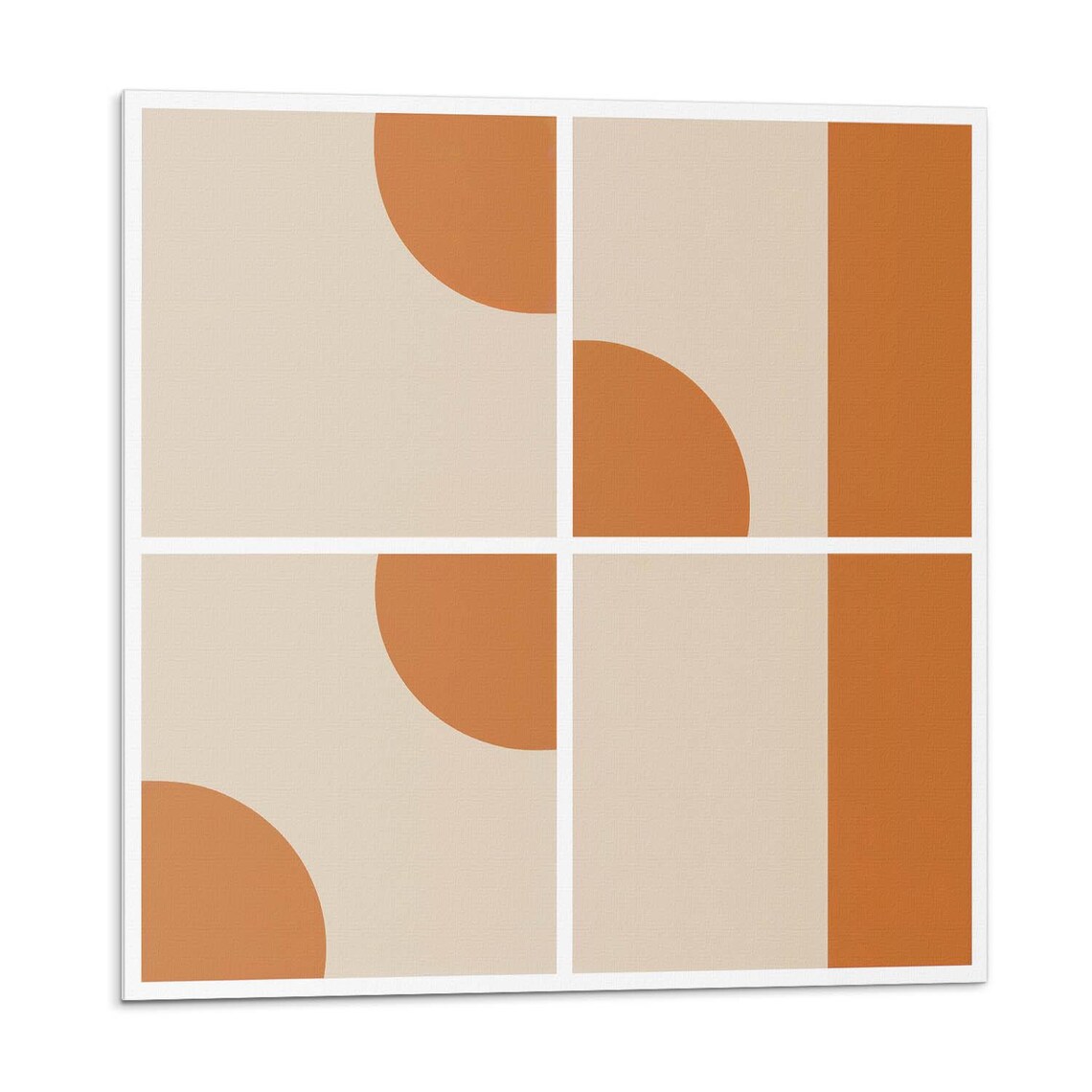 Abstract Geometric Shapes PVC Floor Tiles, Orange Tile Stickers ...