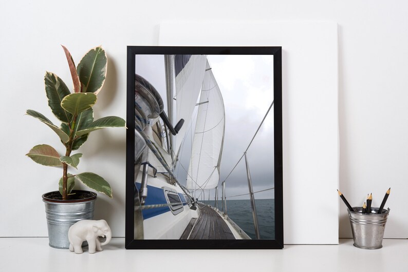 Sailing in Sea - Boat Photography - Modern Poster - Home Wall Prints ...