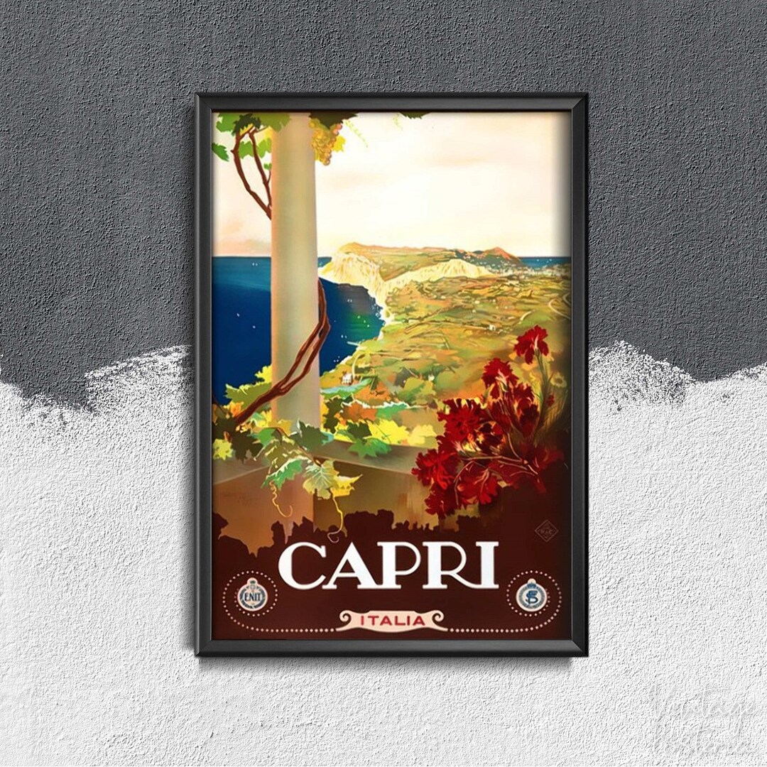Capri Italy Travel Poster Retro Poster, Retro Print, Tourism Poster ...