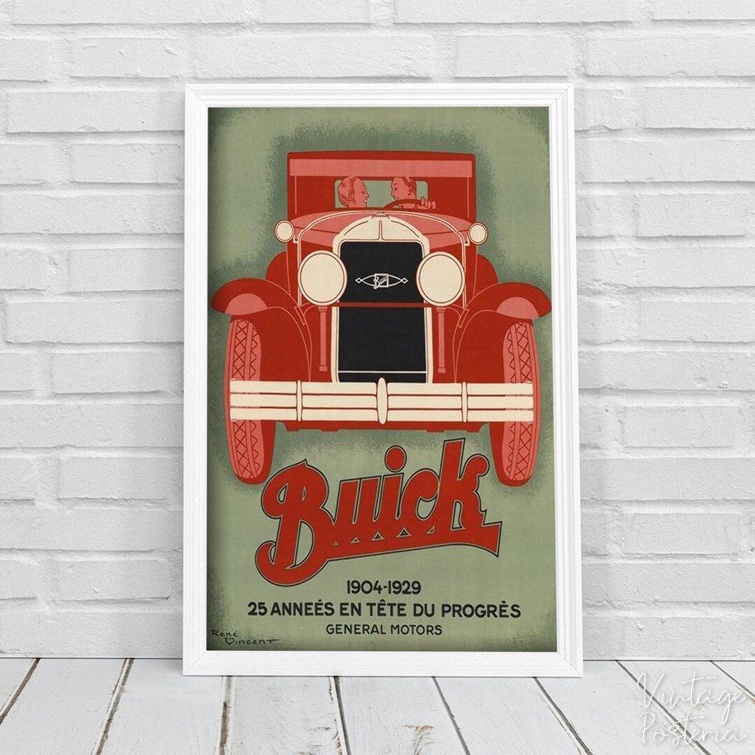 Retro Poster by Rene Vincent Buick Automobile Retro Poster, Self ...