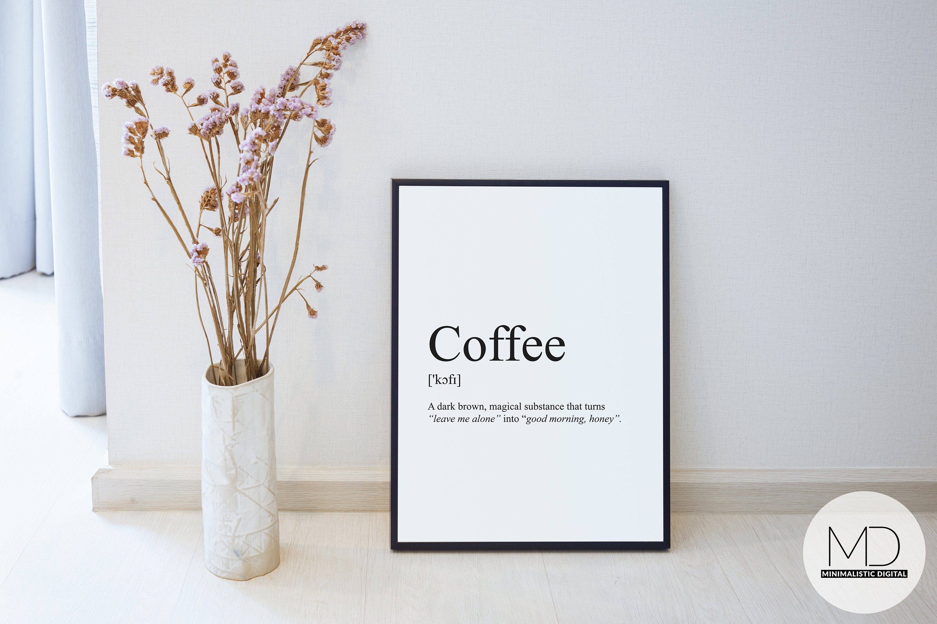 Coffee Definition Print Funny Coffee Quote Modern Coffe | Etsy