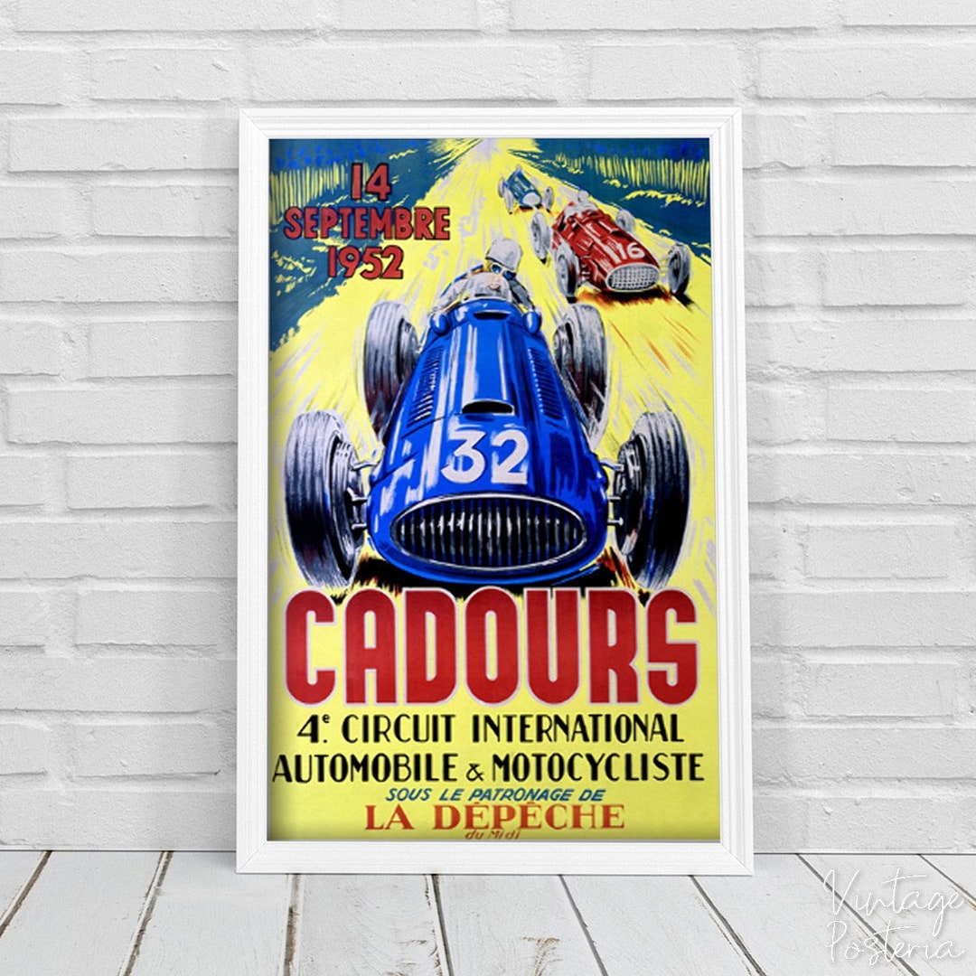 Affiche rétro du Grand Prix automobile international du circuit de ...