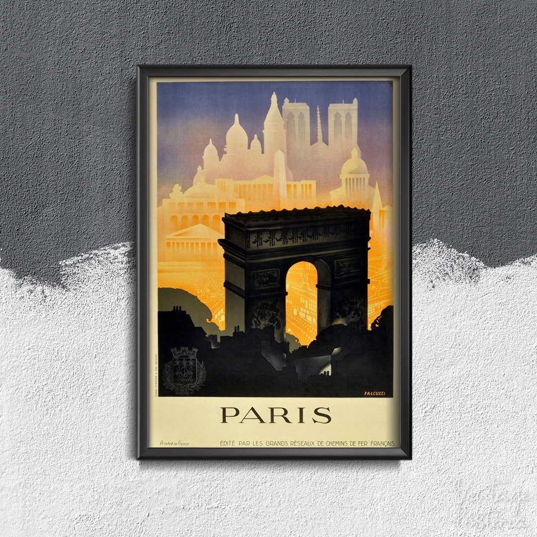 Paris Travel Poster France Retro Poster, Painting Print, Travel Decor ...