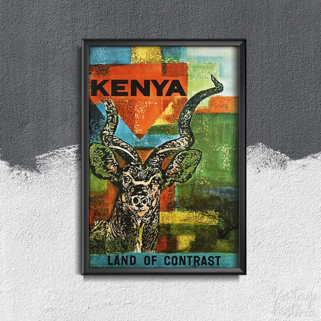 Kenya Africa Travel Poster Retro Poster, Modern Print, Retro Travel ...