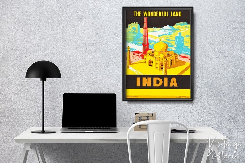 India the Wonderful Land Travel Poster Retro Poster, Retro Print ...