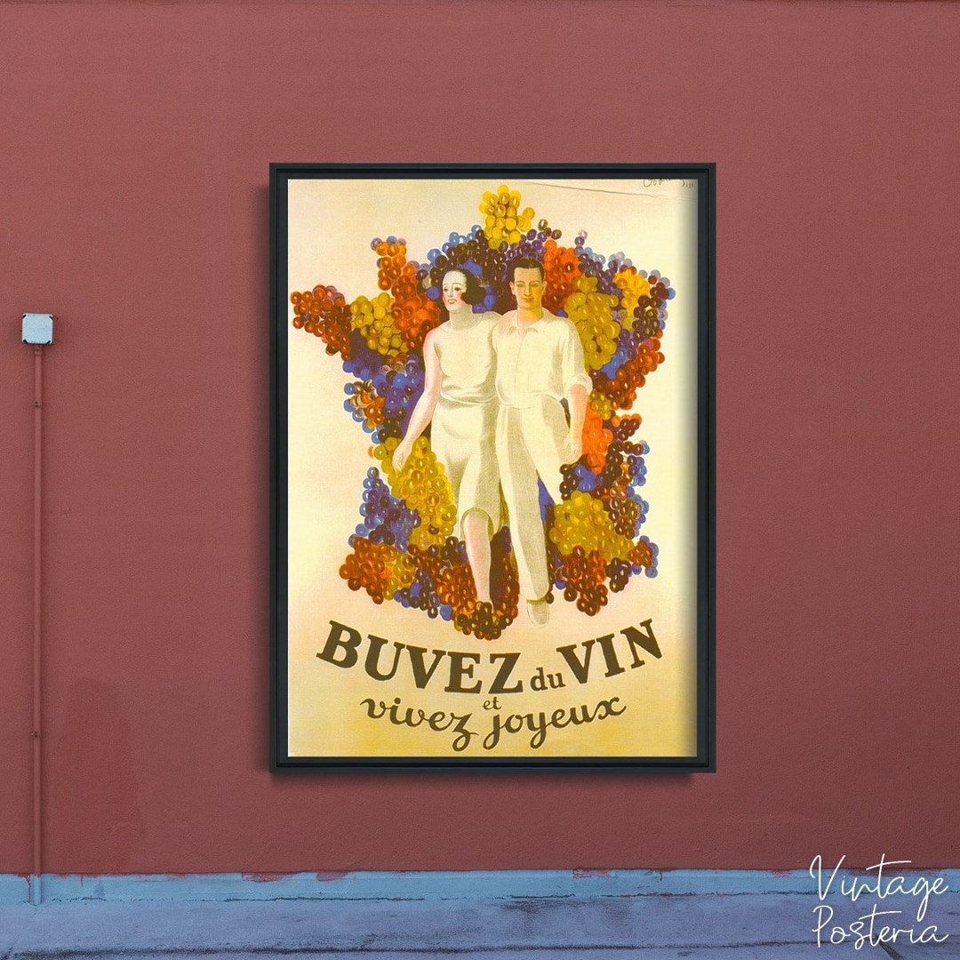 French Wine Poster Wine Decor Retro Poster, Wall Hanging, Wine Poster, Restaurant Decor #136 - Etsy