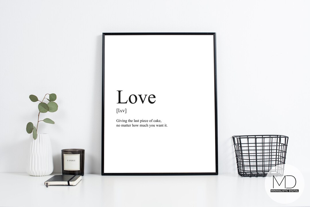 Love Definition Print - Romantic Photo - Gift for Couple - Humor Poster ...