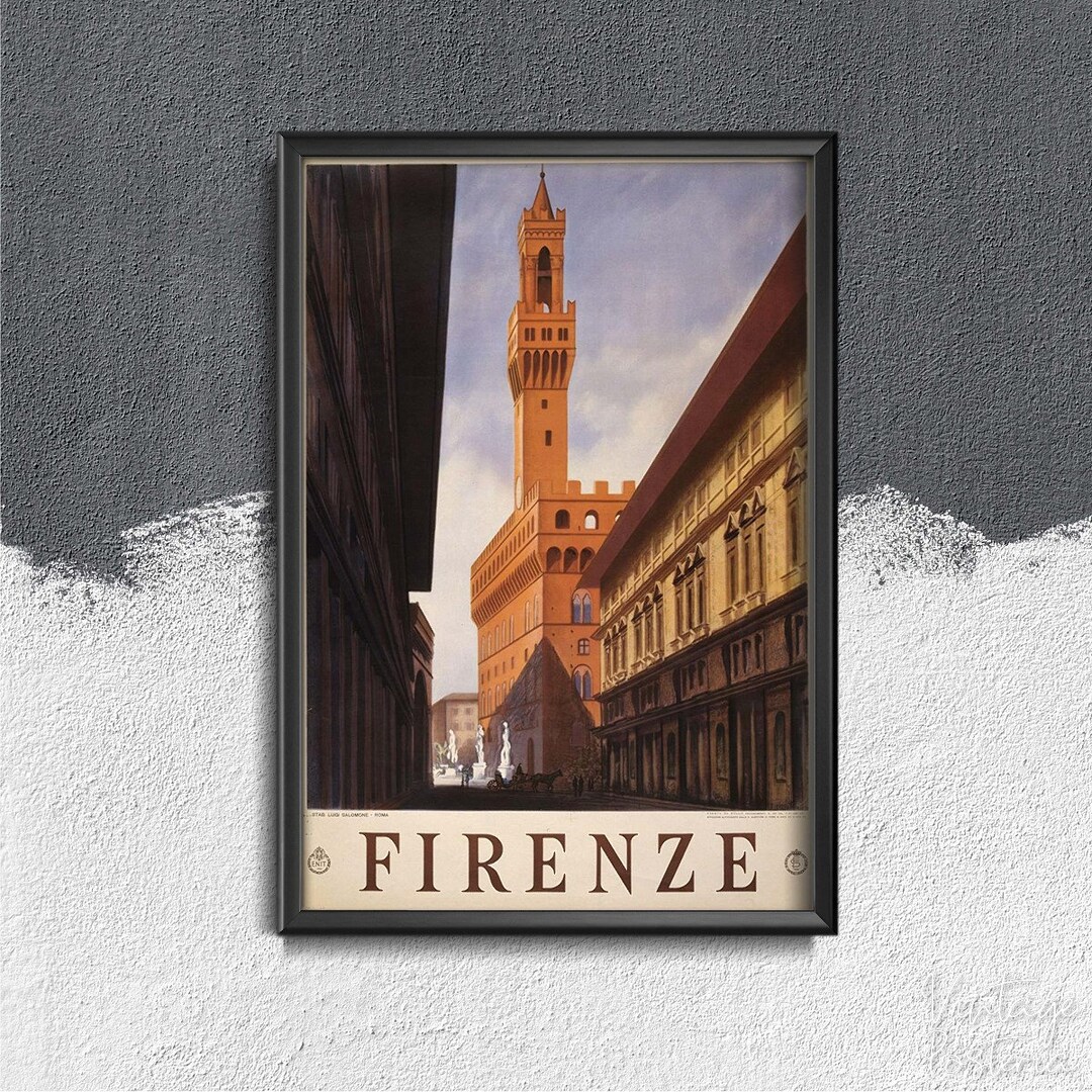 Retro Poster Firenze Italy Travel Poster Retro Poster, Modern Wall ...