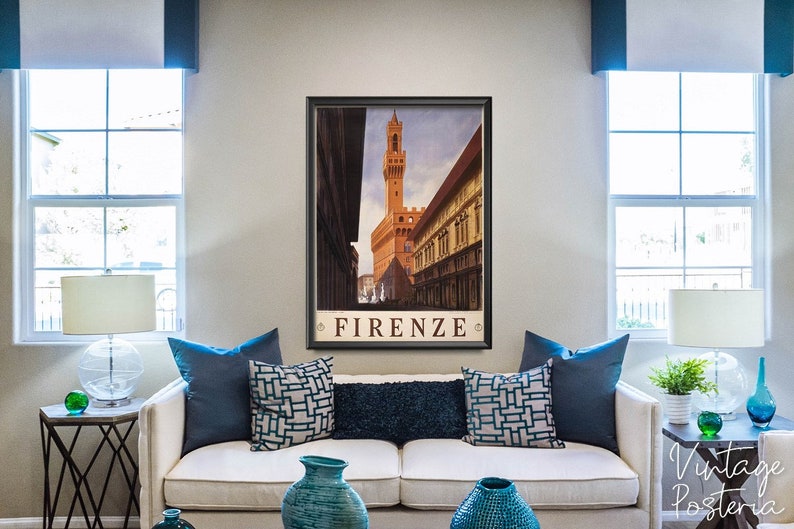Retro Poster Firenze Italy Travel Poster Retro Poster, Modern Wall ...