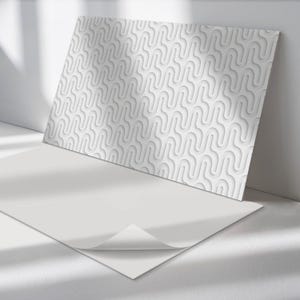 Waves in 3D Layers Panel Stickers, White Peel and Stick Panels ...
