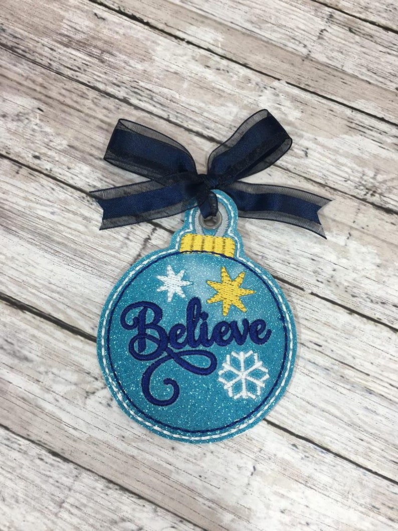 Believe Tree Ornament Hang Tag ITH Machine Embroidery Design - Etsy