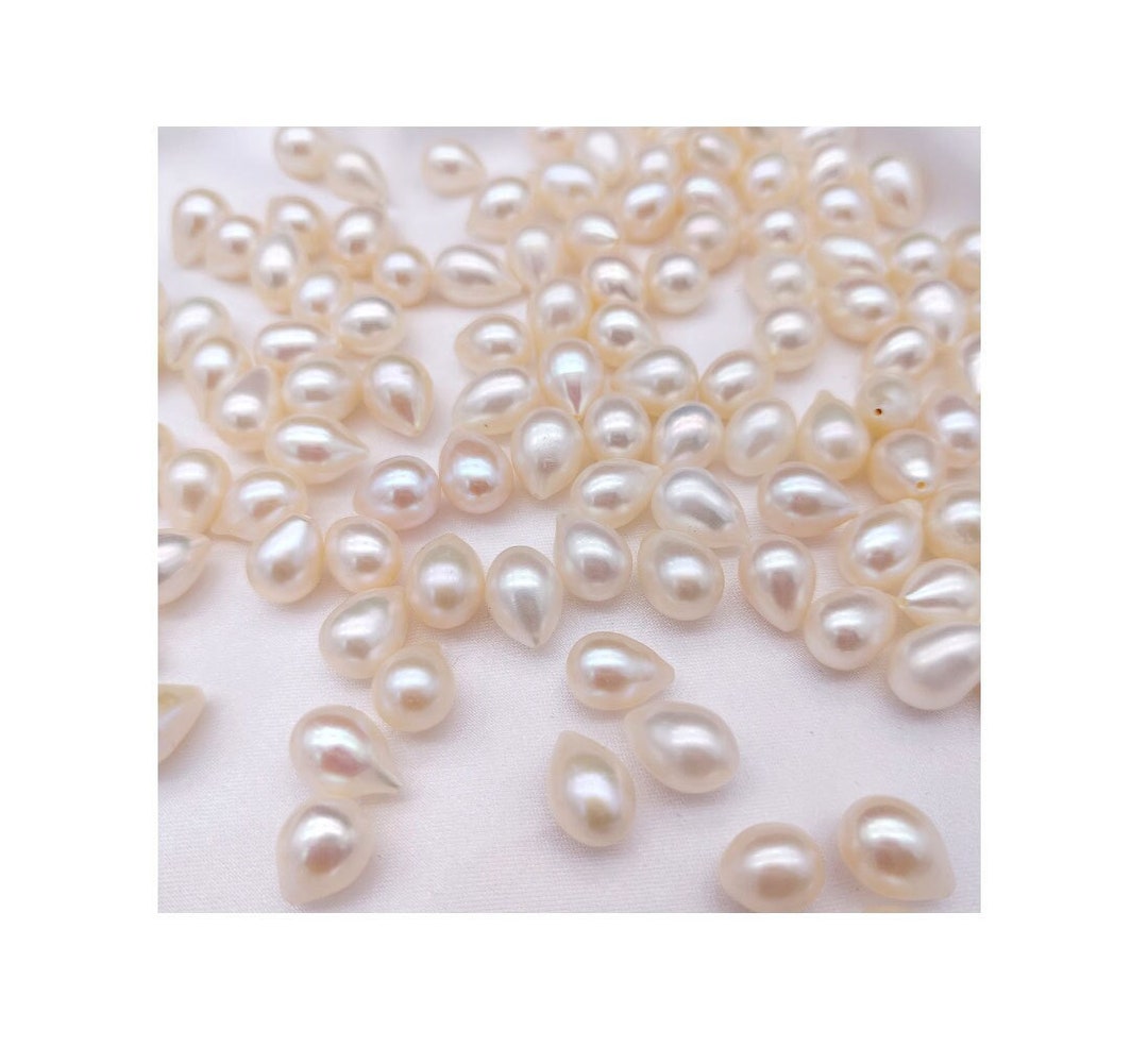 6-9x8-12mm Good Quality Tear Drop Half Drilled Freshwater - Etsy