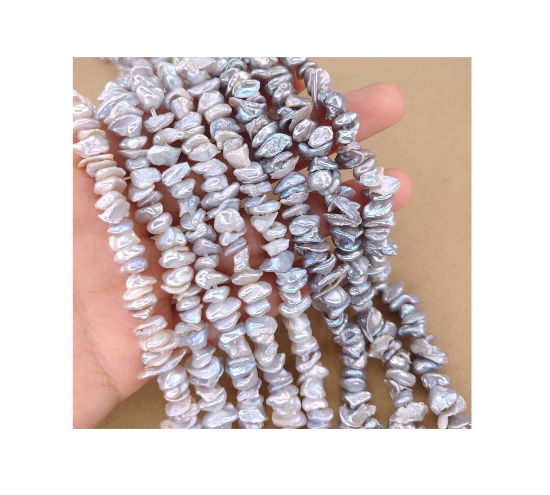 6-8mm Keshi Petal Pearls,corn Flake Pearls, Natural White Center ...