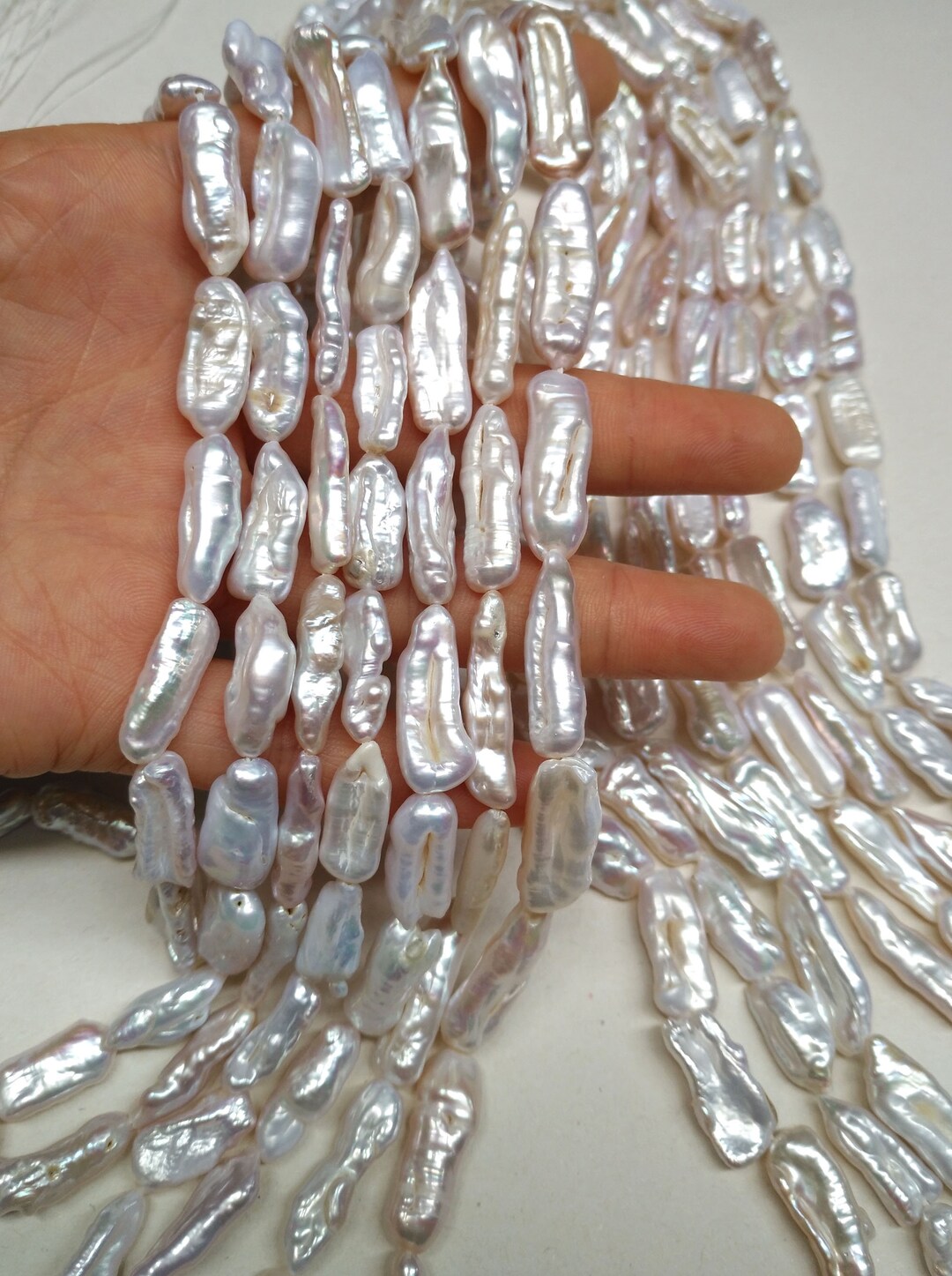 Biwa Pearl Long Drilled Stick Pearls 6-10x15-25mm Natural - Etsy