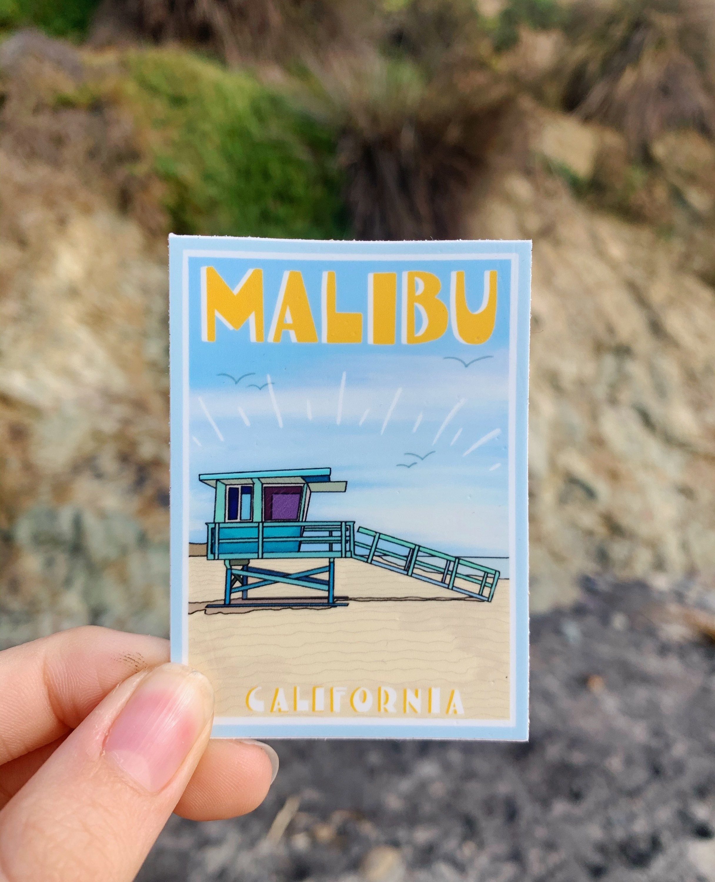 Malibu Postcard Sticker - Etsy