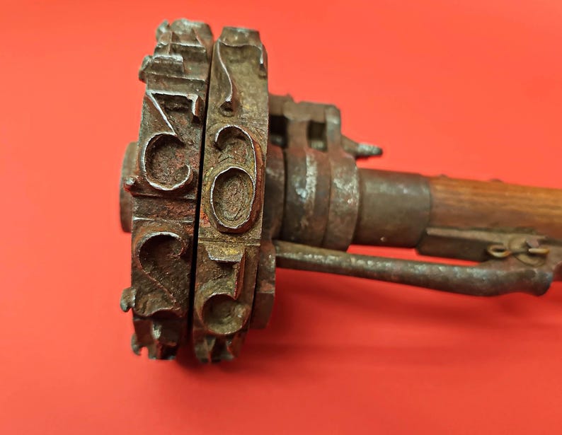 19th C Antique Wood Log Marking Tool Hammer WW2,L.1940,FREIBURG GOHLERS ...