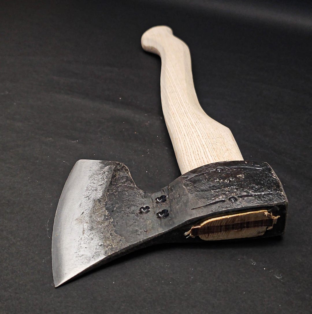 Handmade Goosewing Bearded Hatchet: German Broad Axe, Bushcraft Camping ...