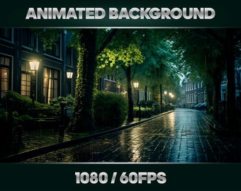 ANIMATED BACKGROUND for Vtuber, Magical Street With Falling Lights ...