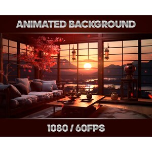 Dynamic Scenes for Vtubers, Serene Japanese Sunset Retreat, Infinite Loop Scapes, Streamers ...