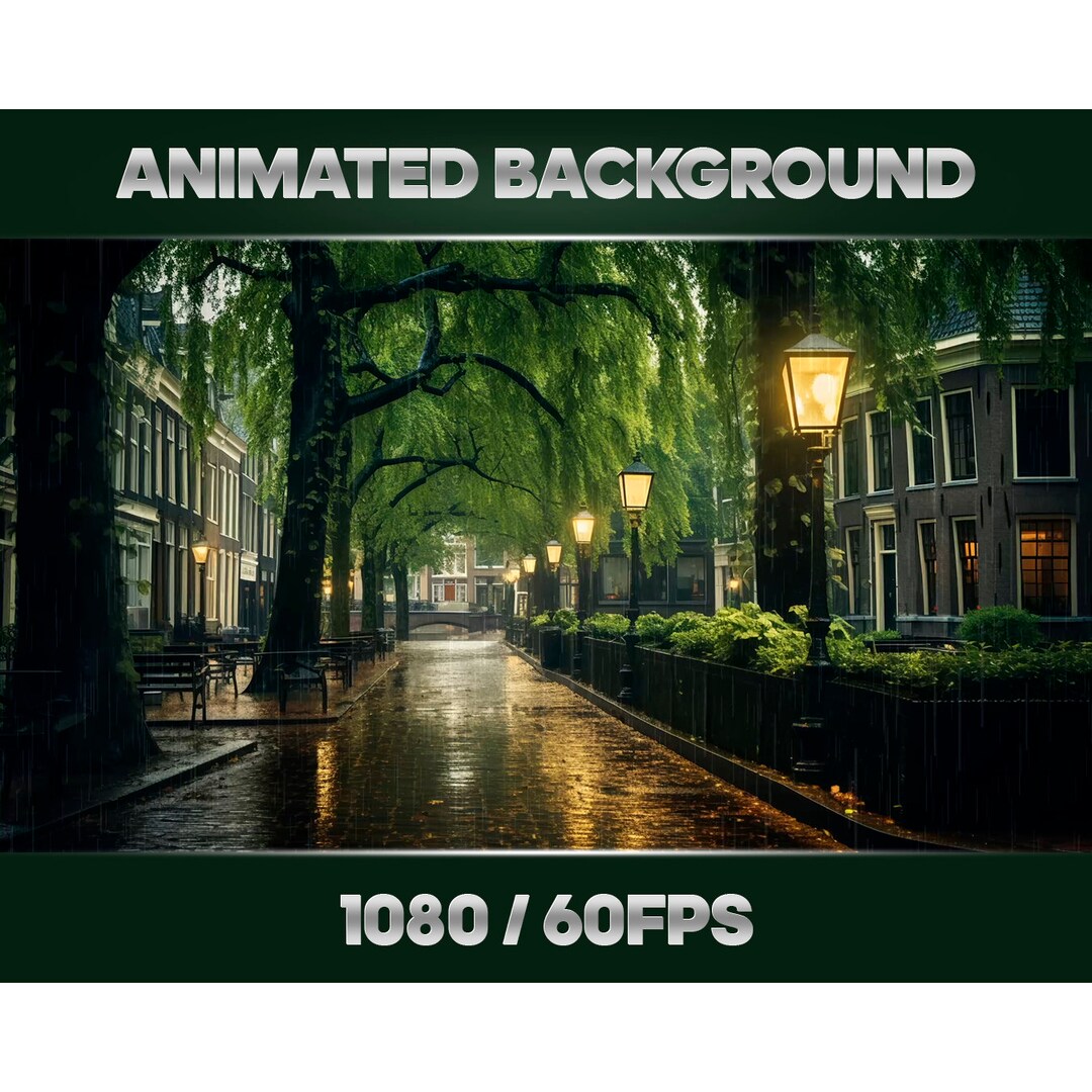ANIMATED BACKGROUND for Vtuber, Rainy Street in Classic Style, Looped ...