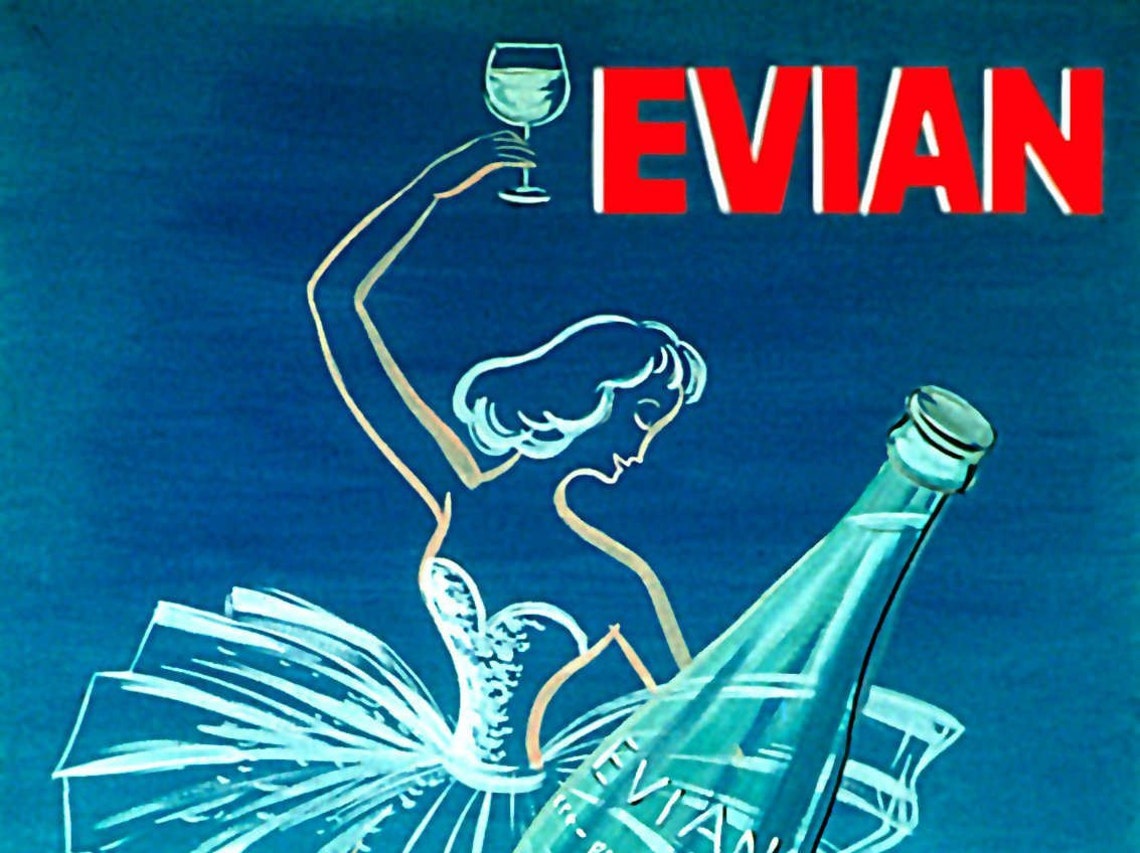 Advertising Poster Evian Mineral Water Poster .Edited. | Etsy