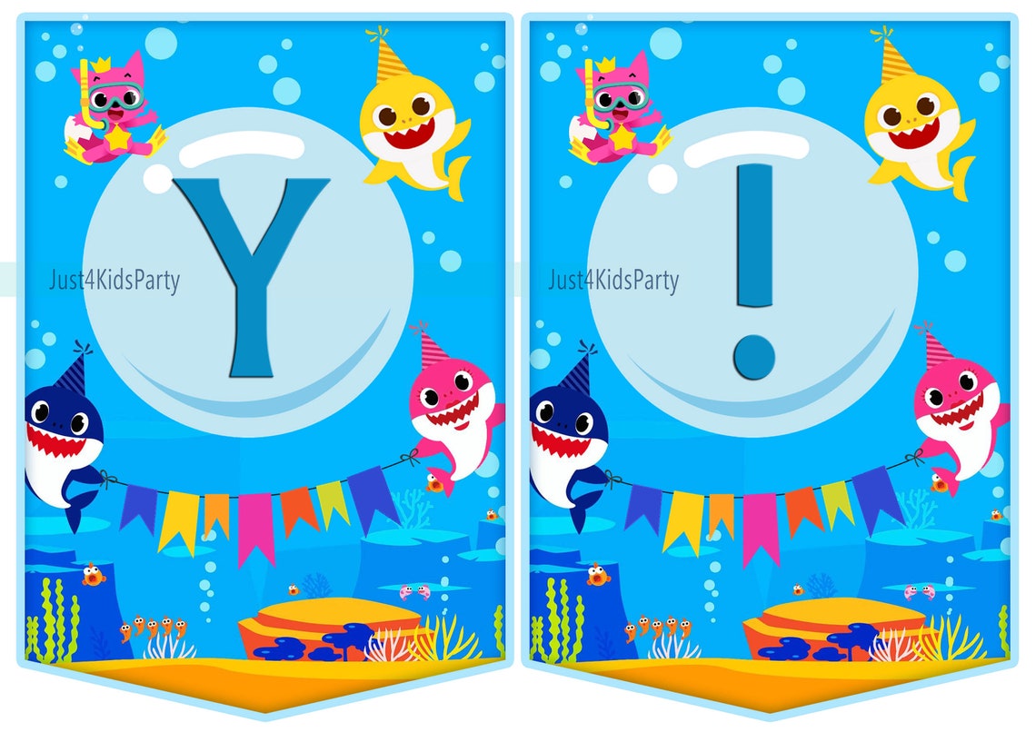 Baby Shark Birthday Theme. Baby Shark Printable Party Banner. | Etsy
