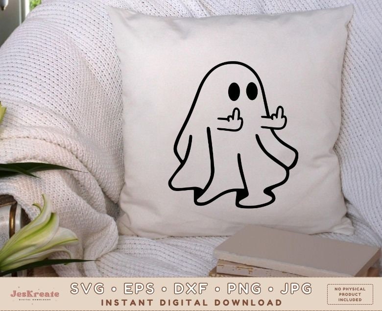 Ghost Middle Finger SVG PNG JPG | Funny Halloween Svg | Trendy ...