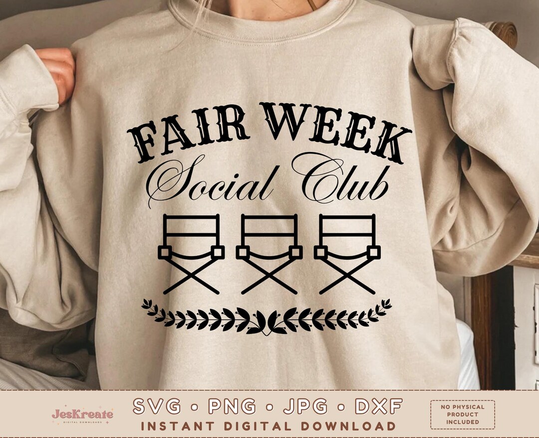Fair Week Social Club Svg Png Jpg Dxf | Show Animal Svg | Sheep Cow Pig ...