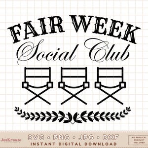Fair Week Social Club Svg Png Jpg Dxf | Show Animal Svg | Sheep Cow Pig ...