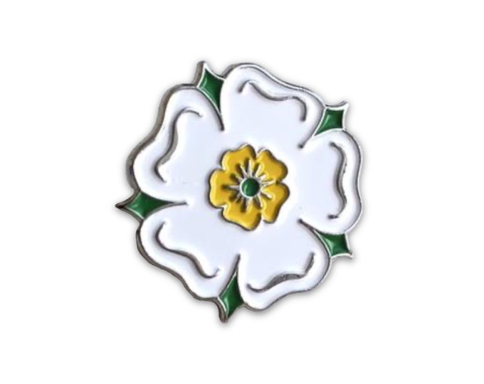 Yorkshire White Rose Pin Badge - Regional Gifts / House of York ...