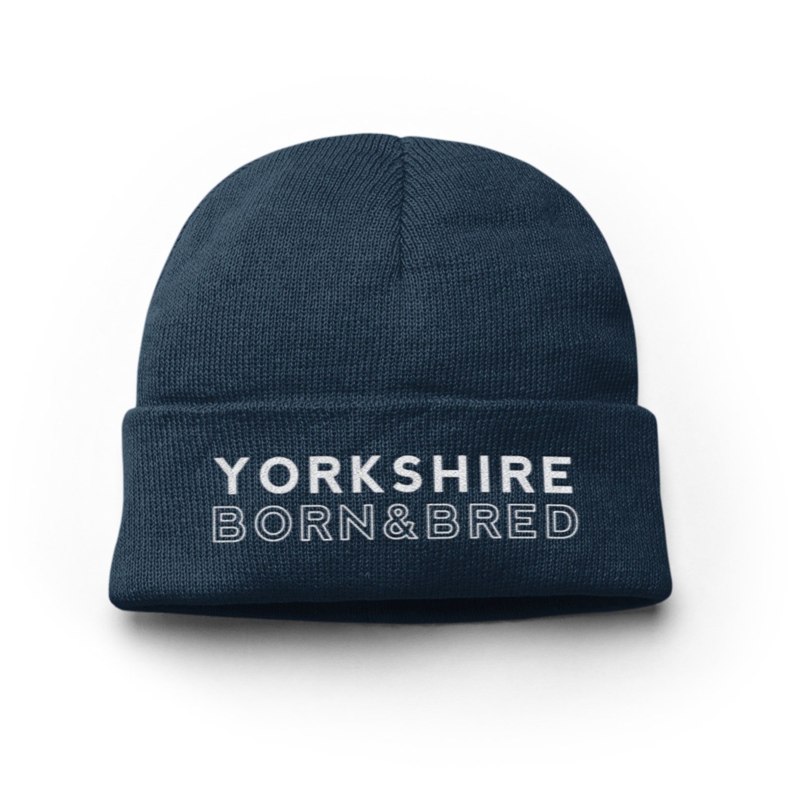 Yorkshire Born & Bred Navy Blue Beanie Hat Yorkshire Saying / Local ...