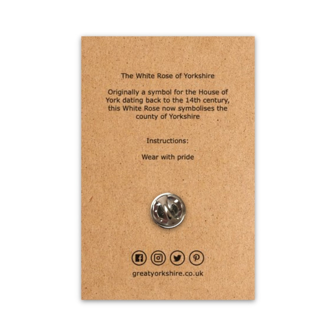 Yorkshire White Rose Pin Badge Regional Gifts / House of | Etsy