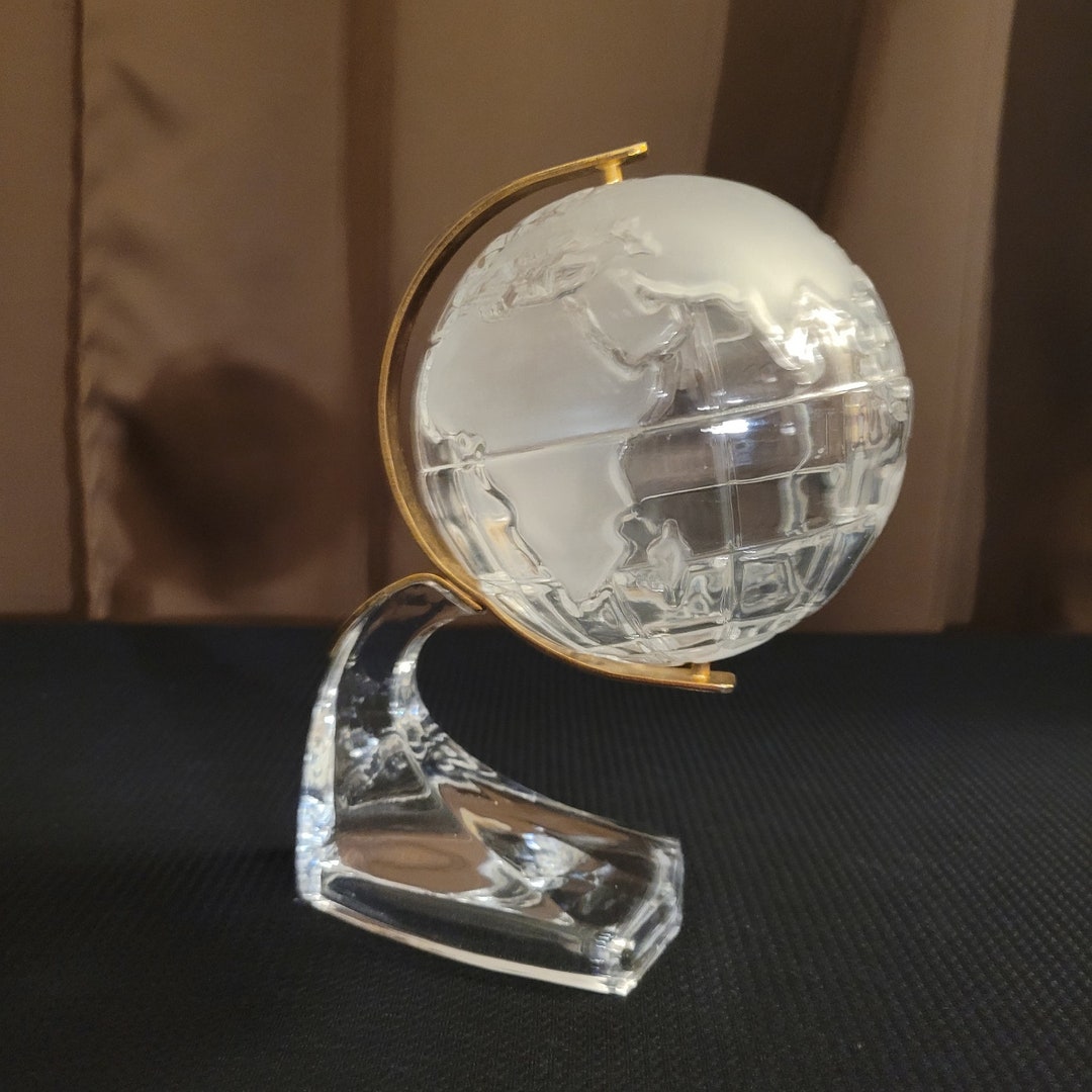 Crystal Glass World Globe/vintage. - Etsy