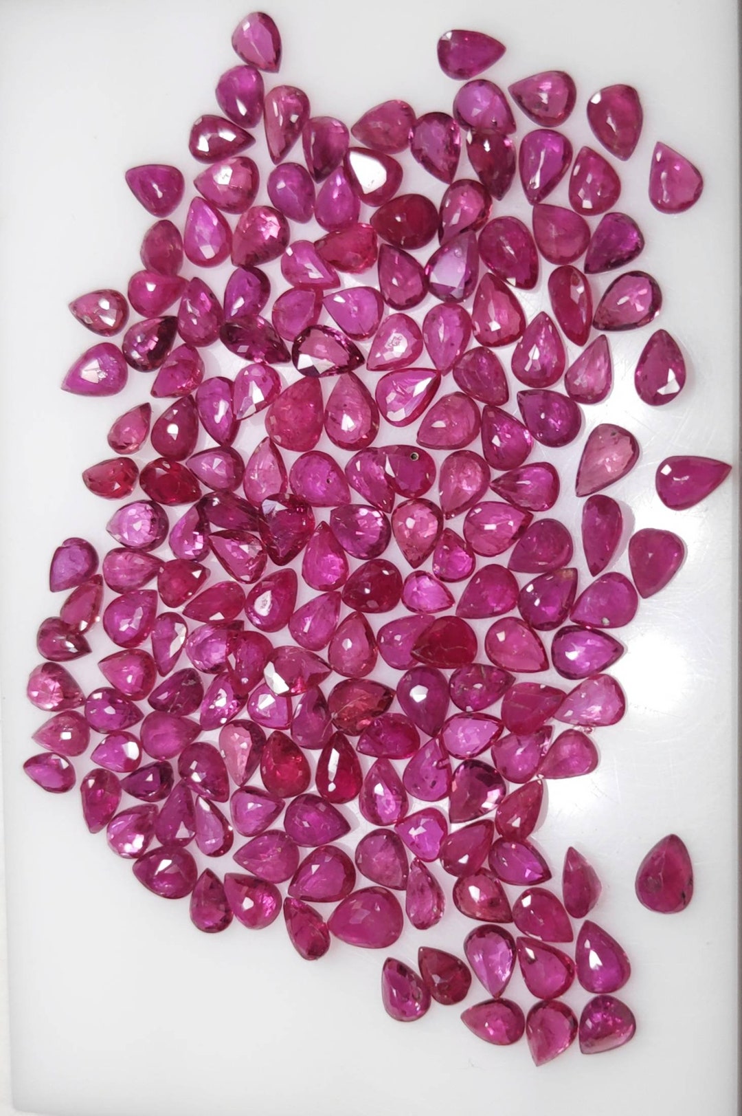 Natural Pink Ruby Pear Shape Cut Gemstone Ruby Pear43mm 53mm Size for ...