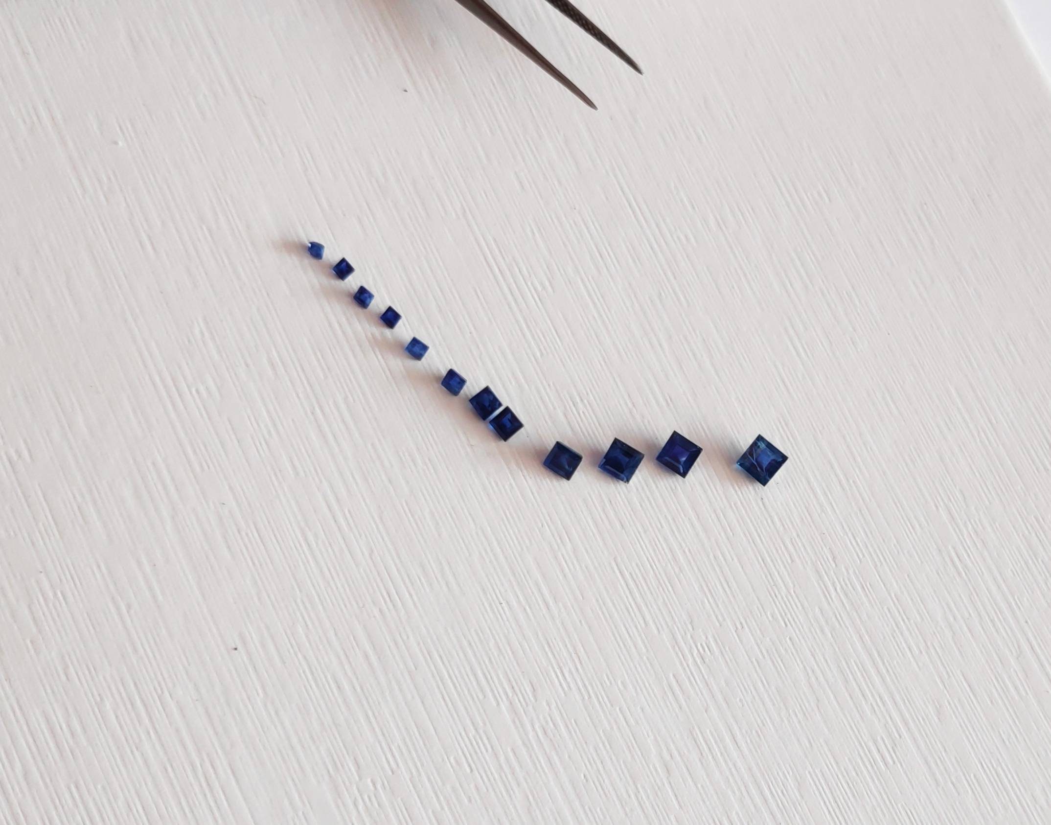 Natural Blue Sapphire Square Shape Cutstone Sapphire Squares - Etsy