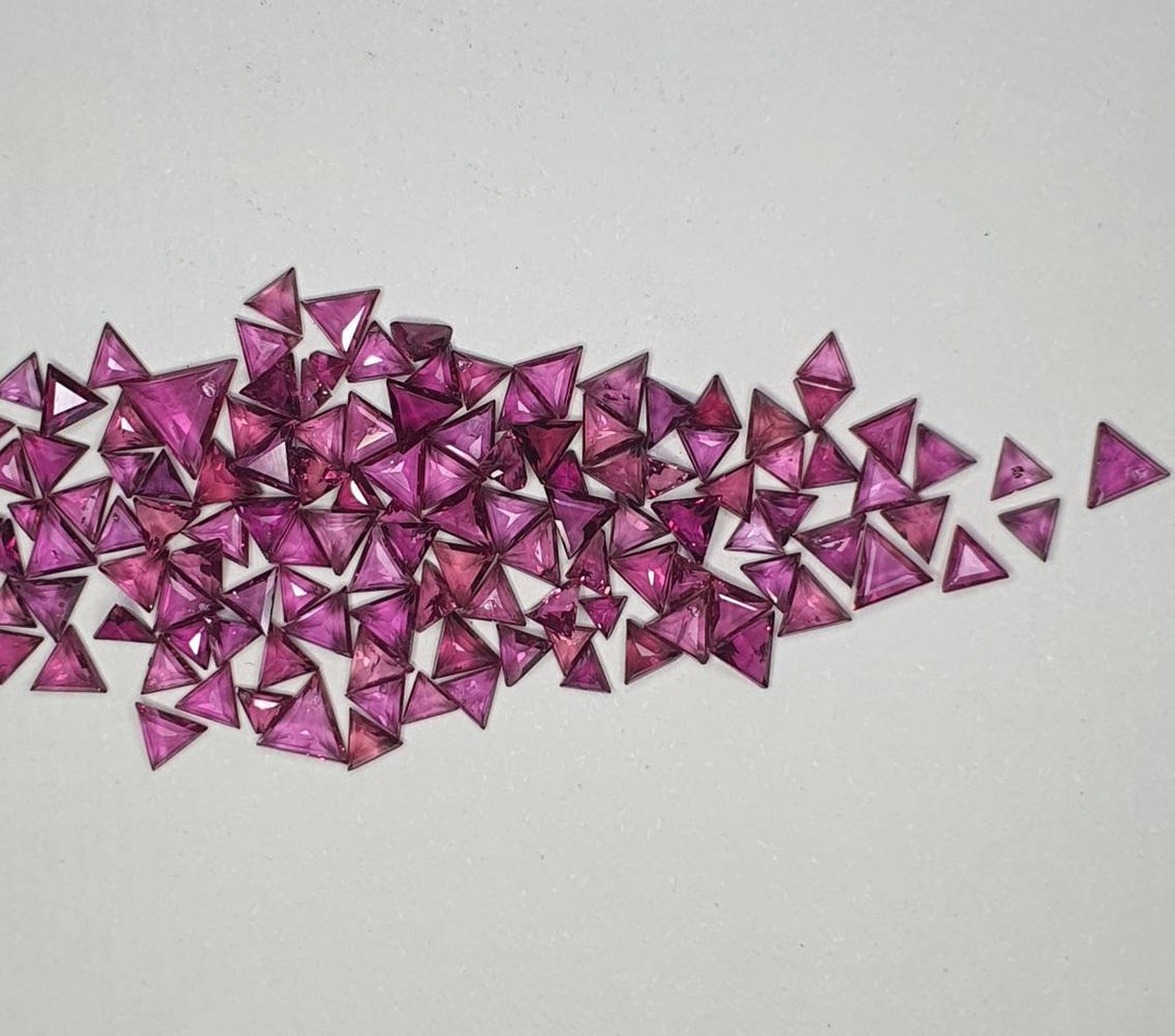 Natural Ruby Triangle, Faceted Cut Stones Ruby Triangle, 2mm 3mm 4mm ...