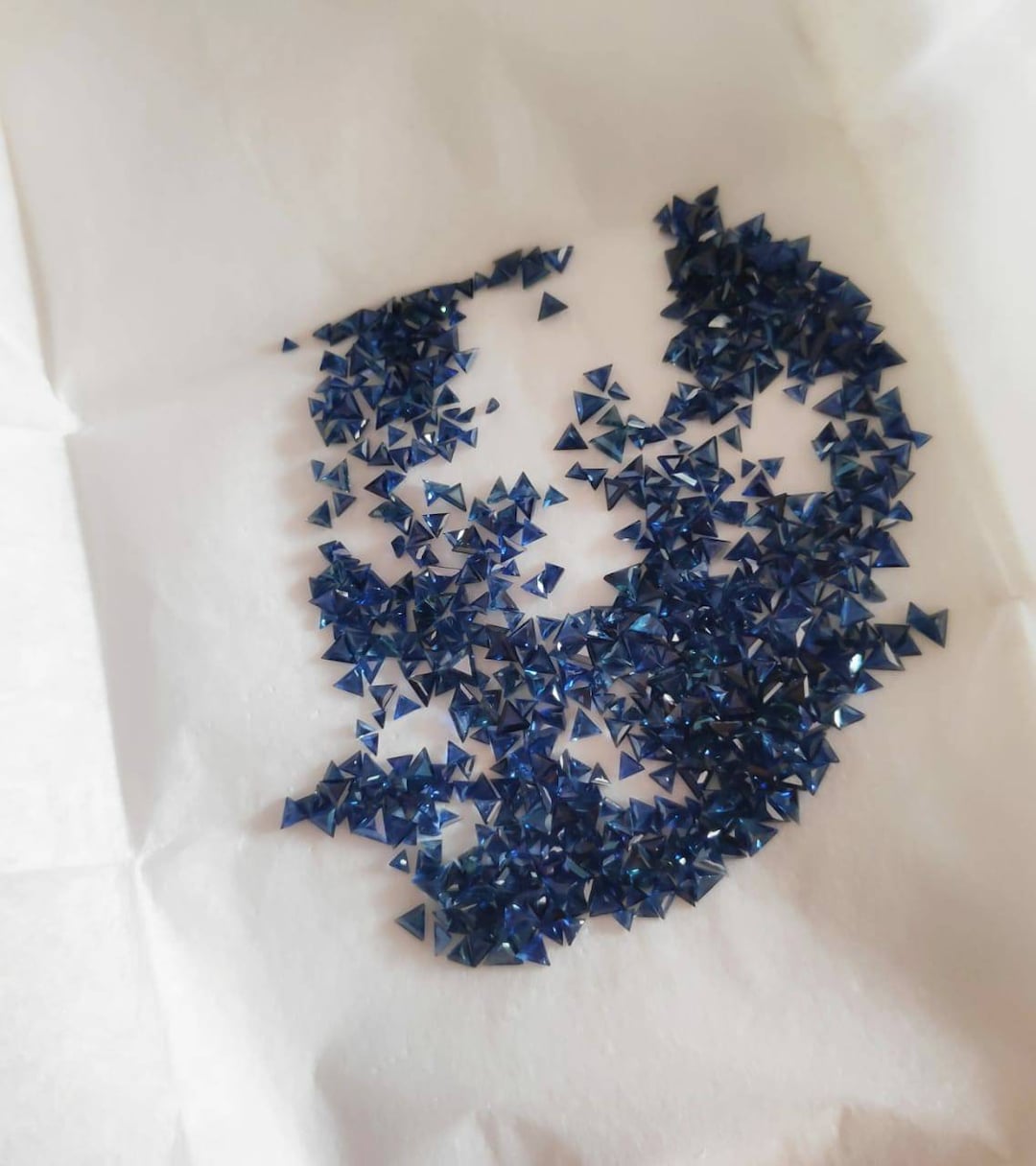 Natural Blue Sapphire Triangle Shape Faceted Cut Stones Blue Sapphire ...