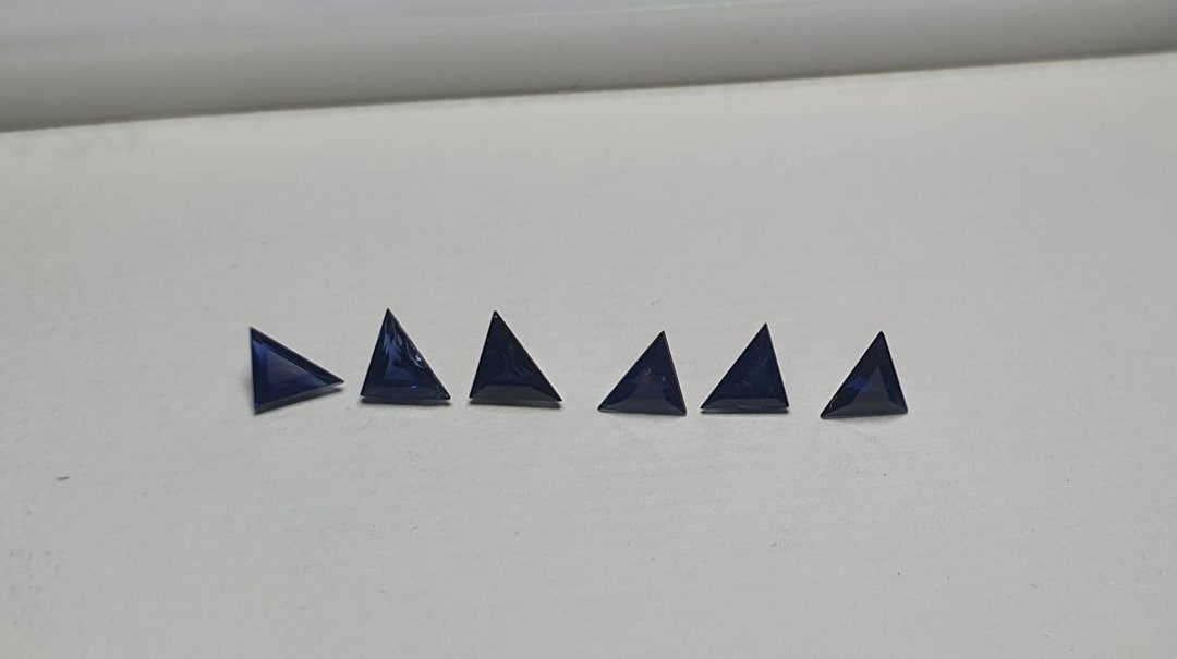 Natural Blue Sapphire, Sapphire Triangle Shape, Faceted Cut Stones Blue ...