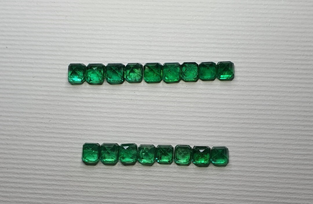 4mm Size, Natural Zambian Emerald Square Shape Cutstone, Emerald Square ...